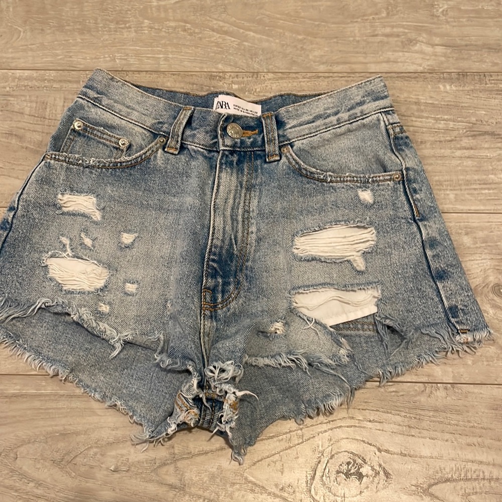 Ripped Jean Shorts - Gem